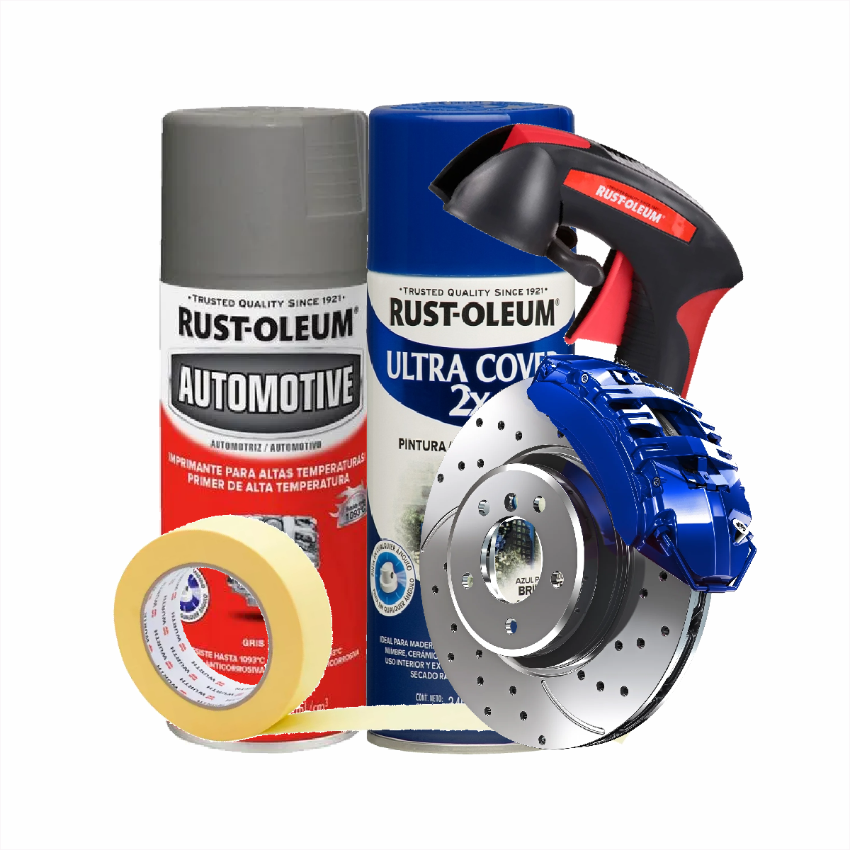 Kit Pintura Para Caliper Azul Profundo Brillante 430ml | $0